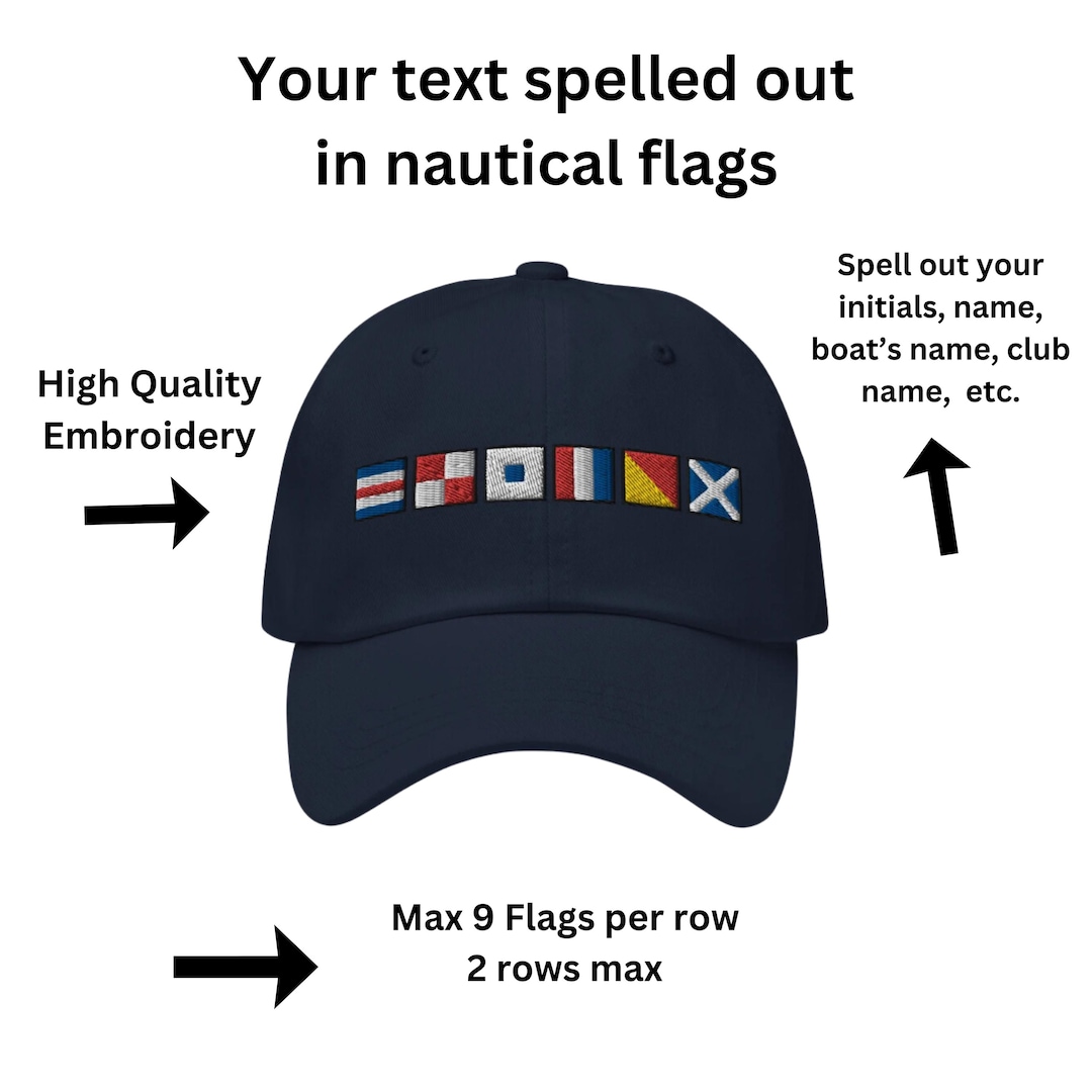 Personalized Nautical Flags Dad Hat, Custom Semaphore Flags Cap ...