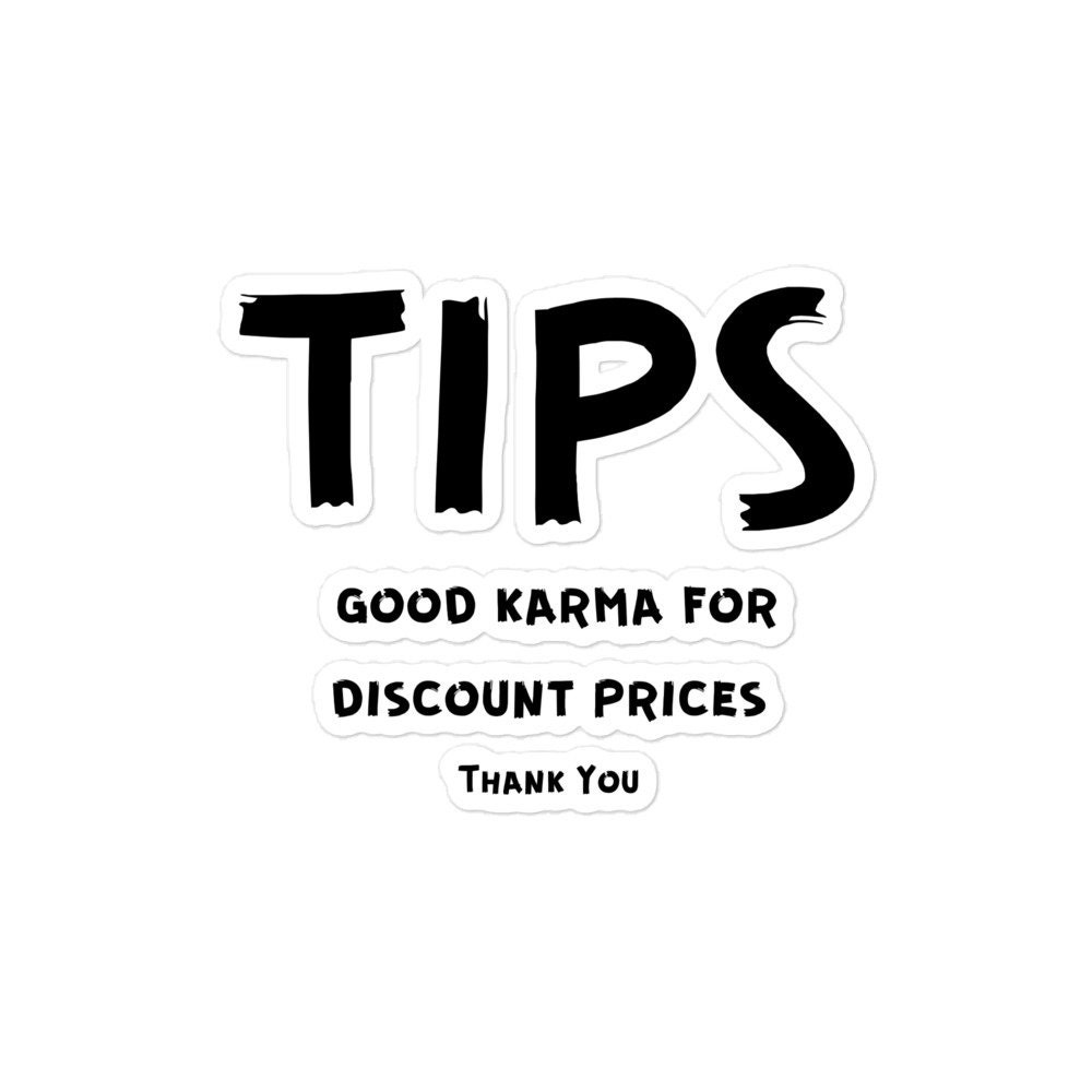 Funny Tip Jar Bubble-free Stickers Tip Jar Signs TIPS Good - Etsy