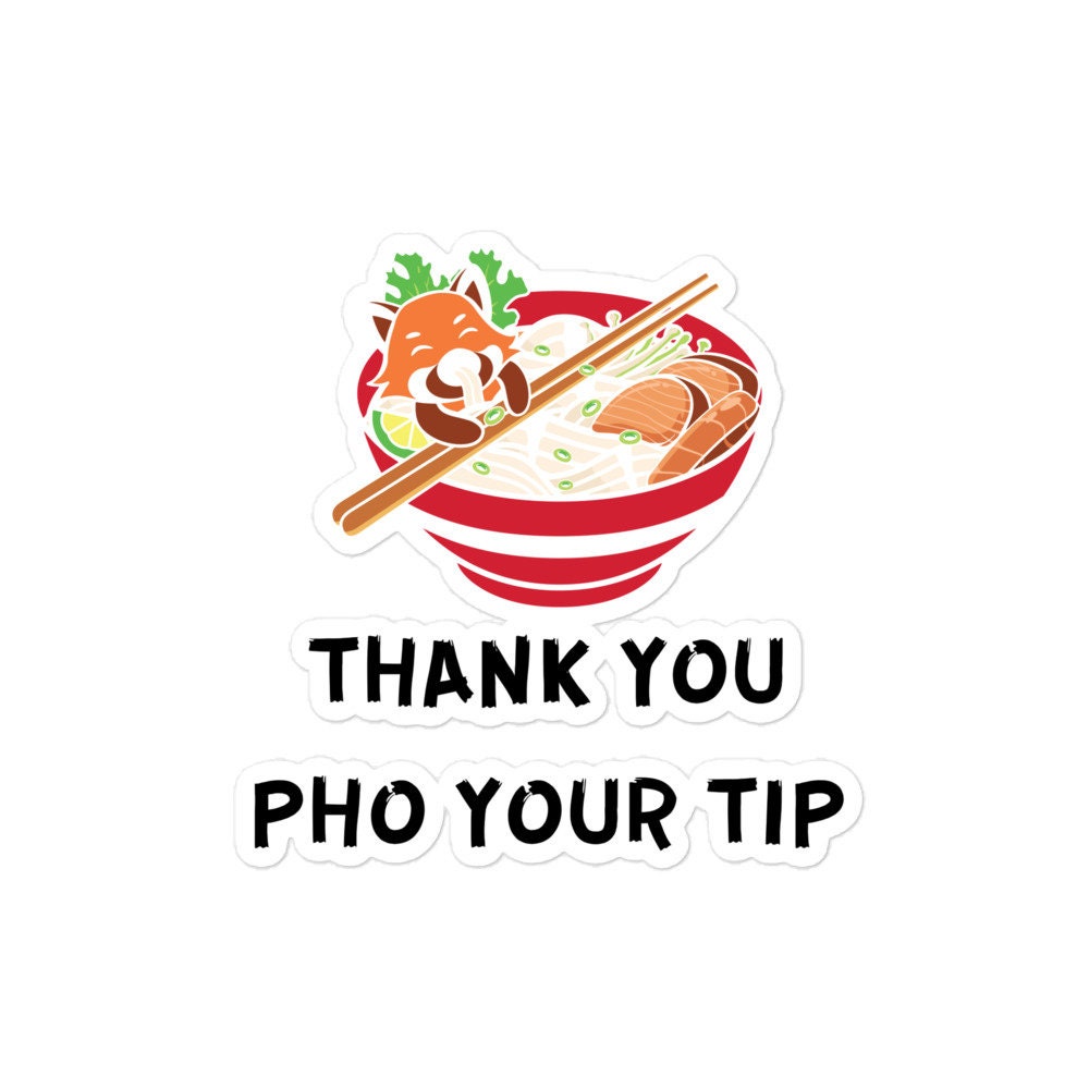 Funny Tip Jar Sign for Pho Restaurants, Pho Tip Jar Stickers, Cute Tip ...