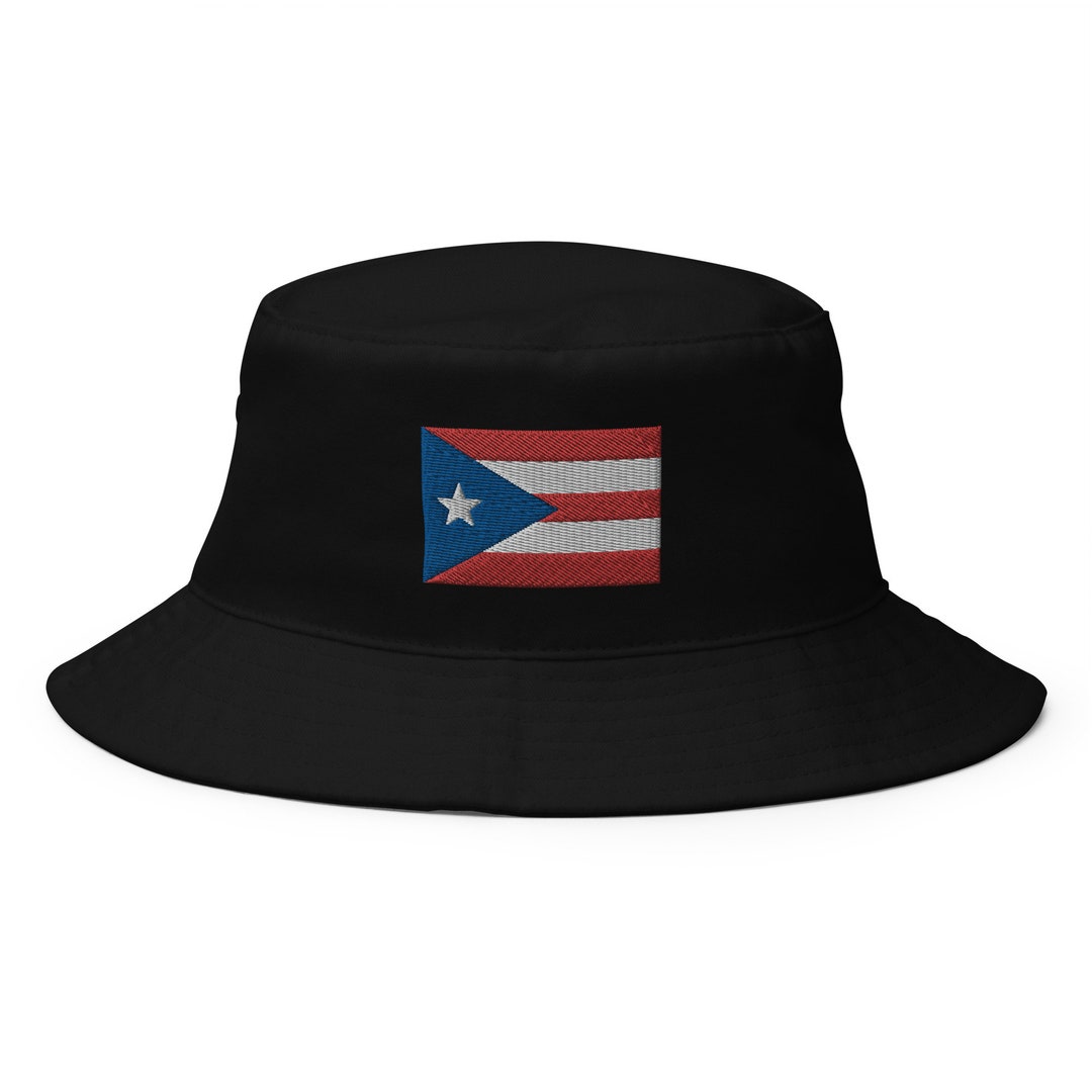Embroidered Flag of Puerto Rico Bucket Hat, Peurto Rican Flag Hat - Etsy