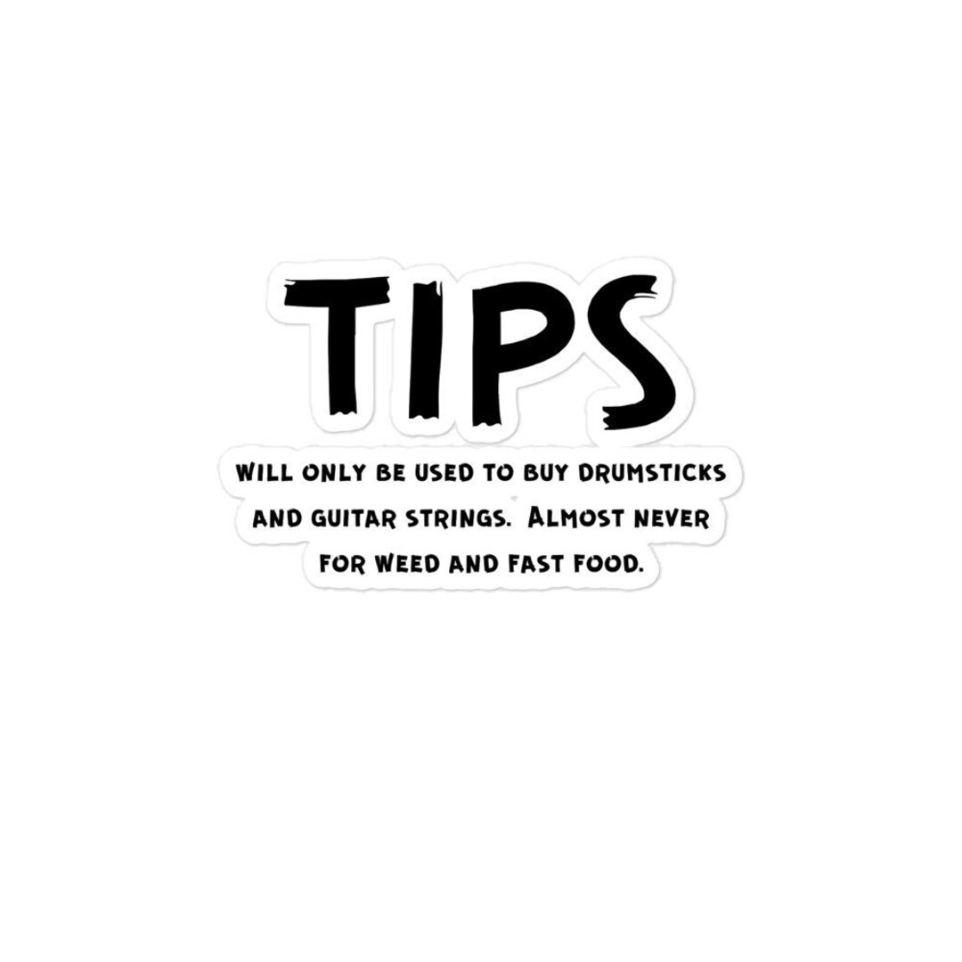 Funny Tip Jar Stickers for Music Bands, Gift for Musicians, Gift for ...