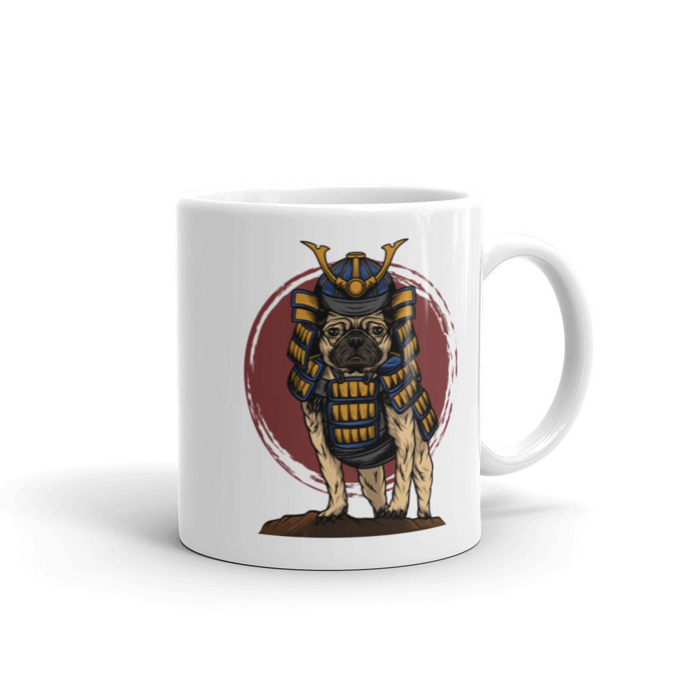 Funny Pug Mug Samurai Pug Pug Lovers Mug Gift for Pug - Etsy