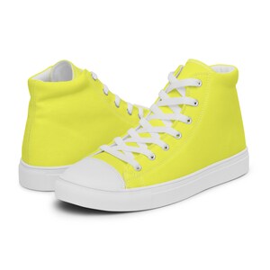 Canary Yellow Women’s High Top Canvas Shoes, Women's Yellow Sneakers - Etsy