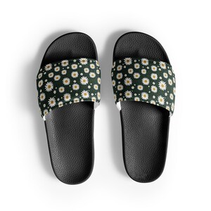 Women's Slides With Daisy Print, Floral Print Sandals, Women's Summer ...