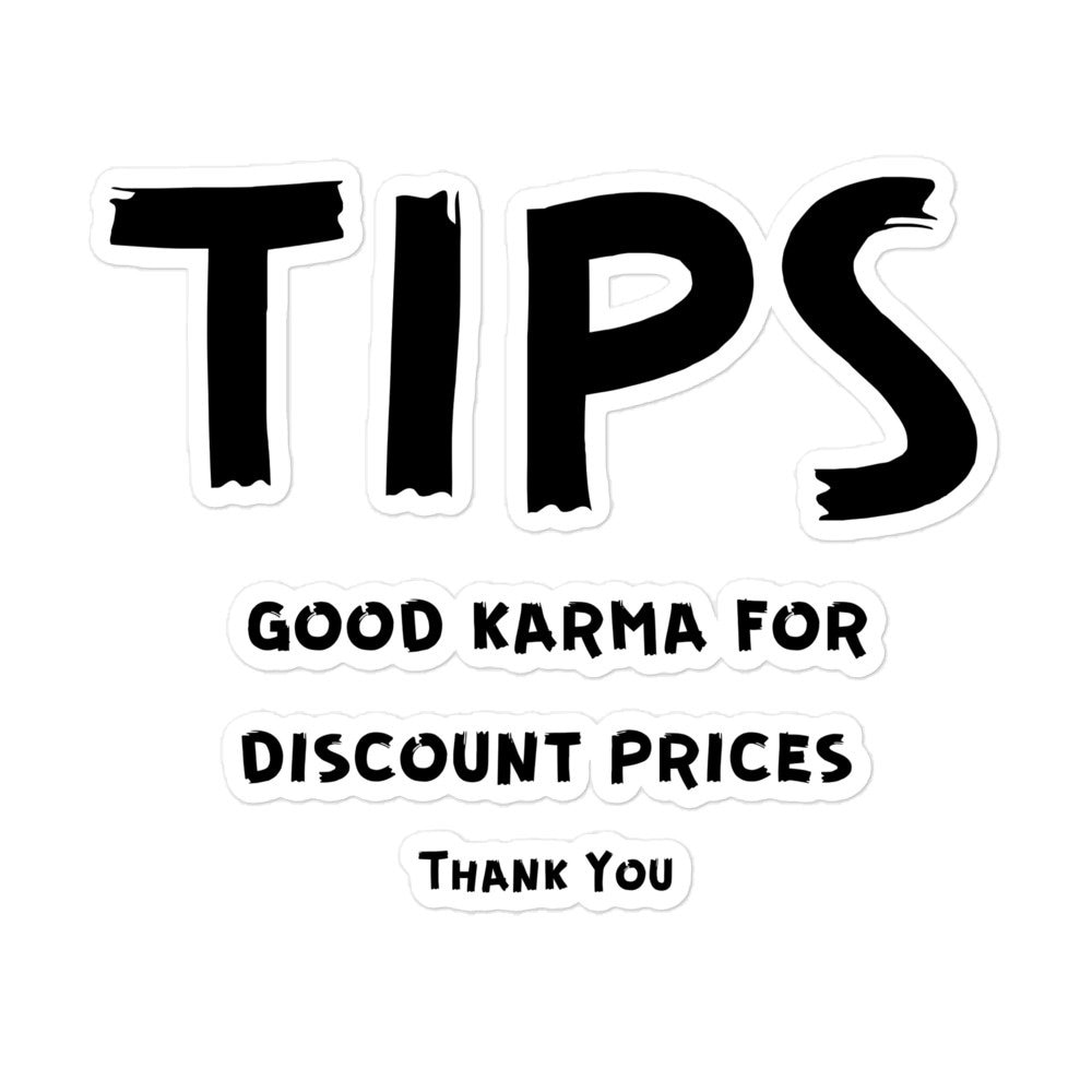 Funny Tip Jar Bubble-free Stickers Tip Jar Signs TIPS Good - Etsy