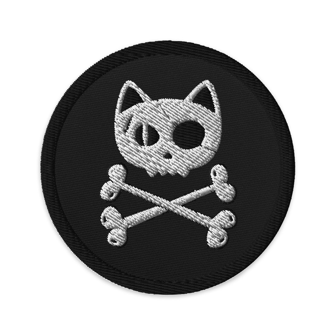 Pirate Cat Skull and Crossbones Embroidered Patches, Cat Lover Gift ...