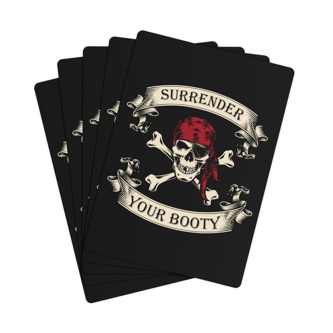 Nautical Themed Poker Cards, Pirate Skull & Crossbones Playing Cards ...
