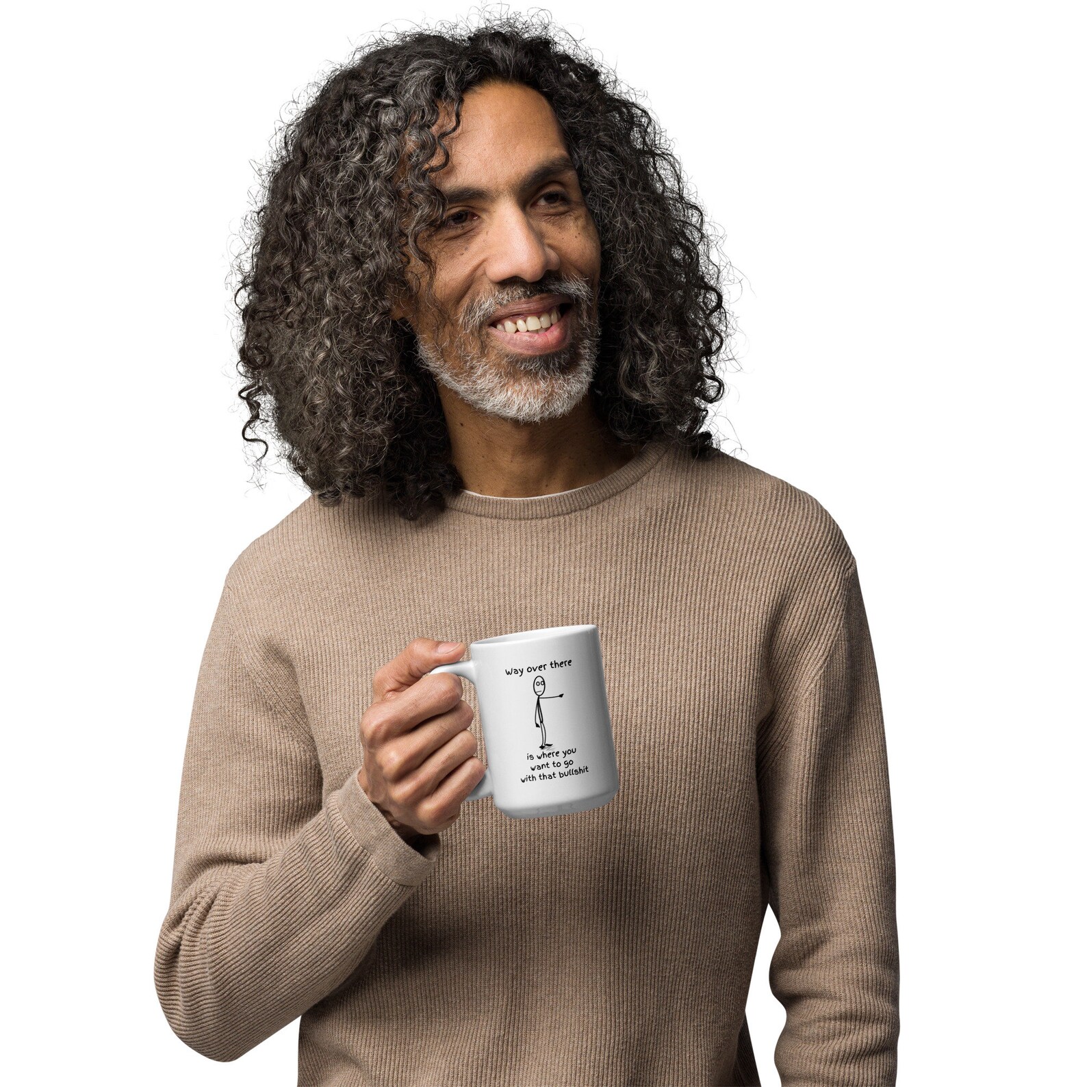 Funny White Glossy Mug, Way Over There is Where You Want to Go With ...