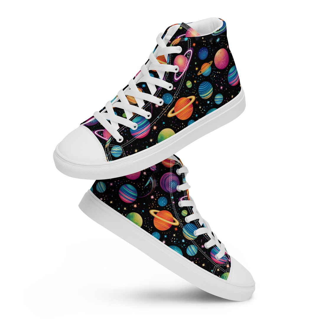 Men’s Space Lover High Top Canvas Shoes, Cosmos High Top Sneakers - Etsy