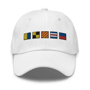 Personalized Nautical Flags Dad Hat, Custom Semaphore Flags Cap ...