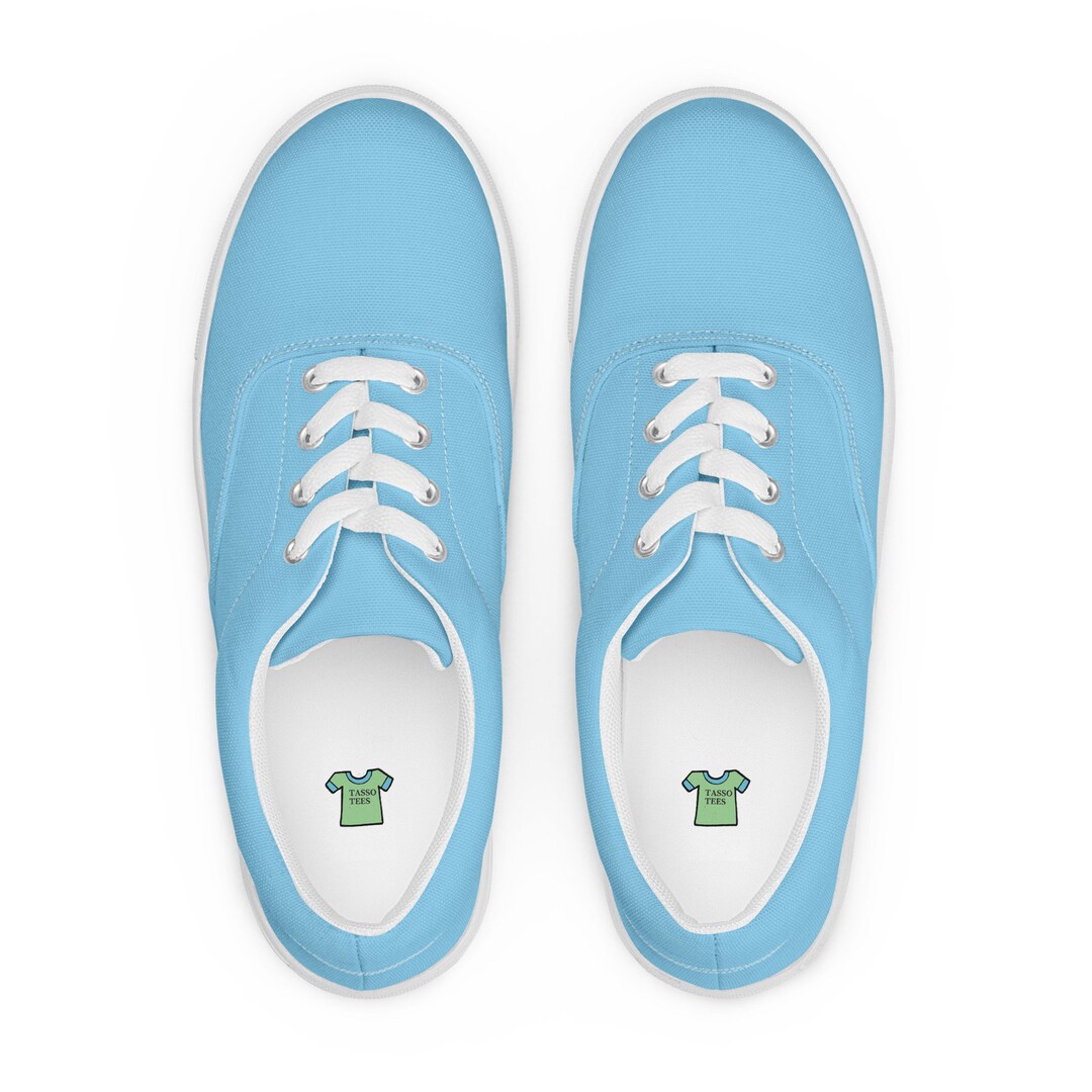 Women’s Baby Blue Lace-up Canvas Shoes - Etsy