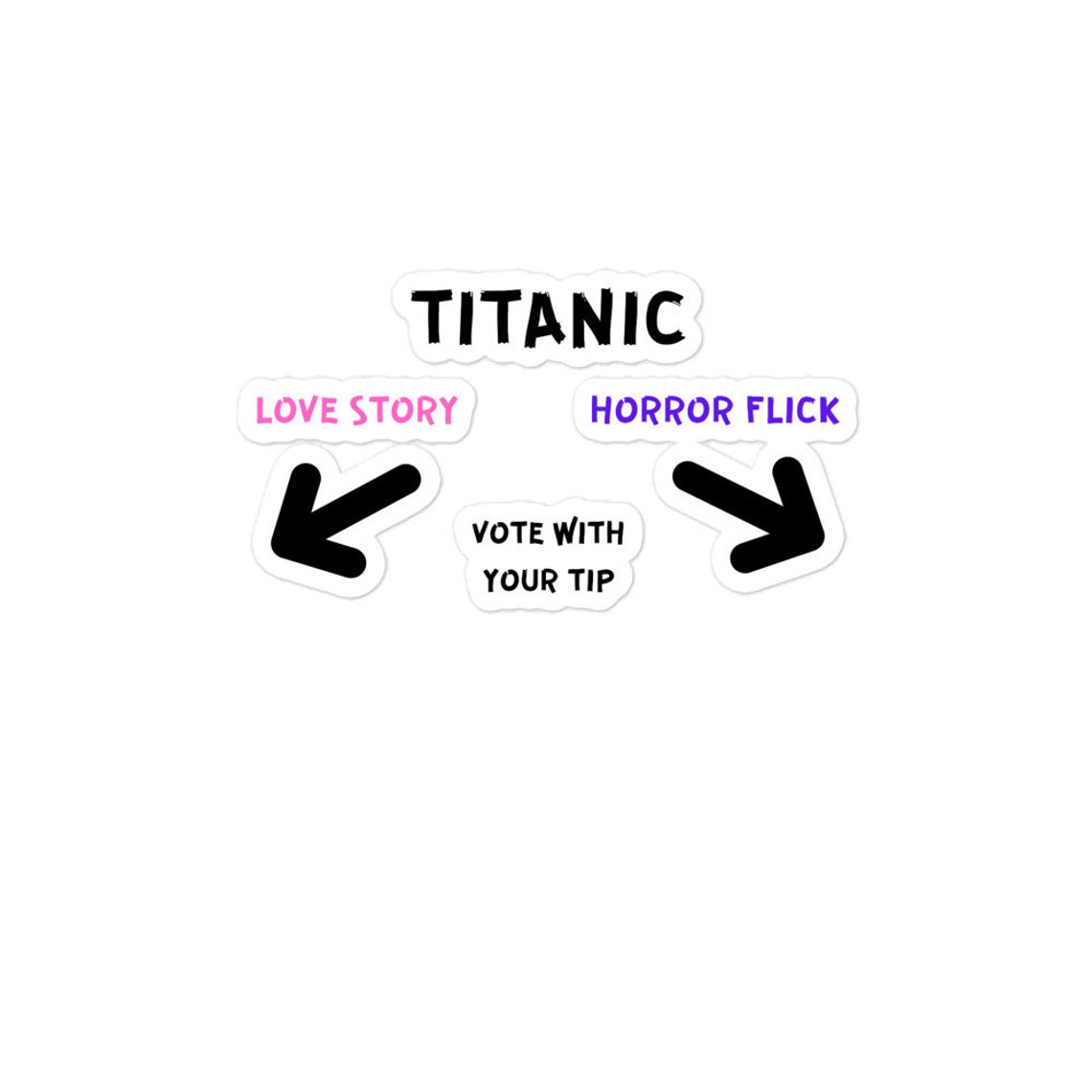 Funny Titanic Poll Tip Jar Bubble-free Stickers Better Tip - Etsy