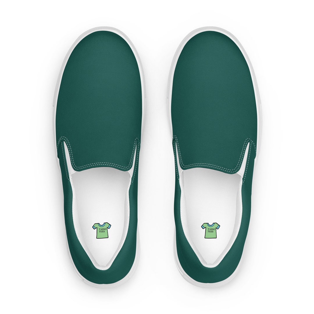Women’s RT Hunter Green Slip-on Canvas Shoes, Green Dock Shoes, Casual ...
