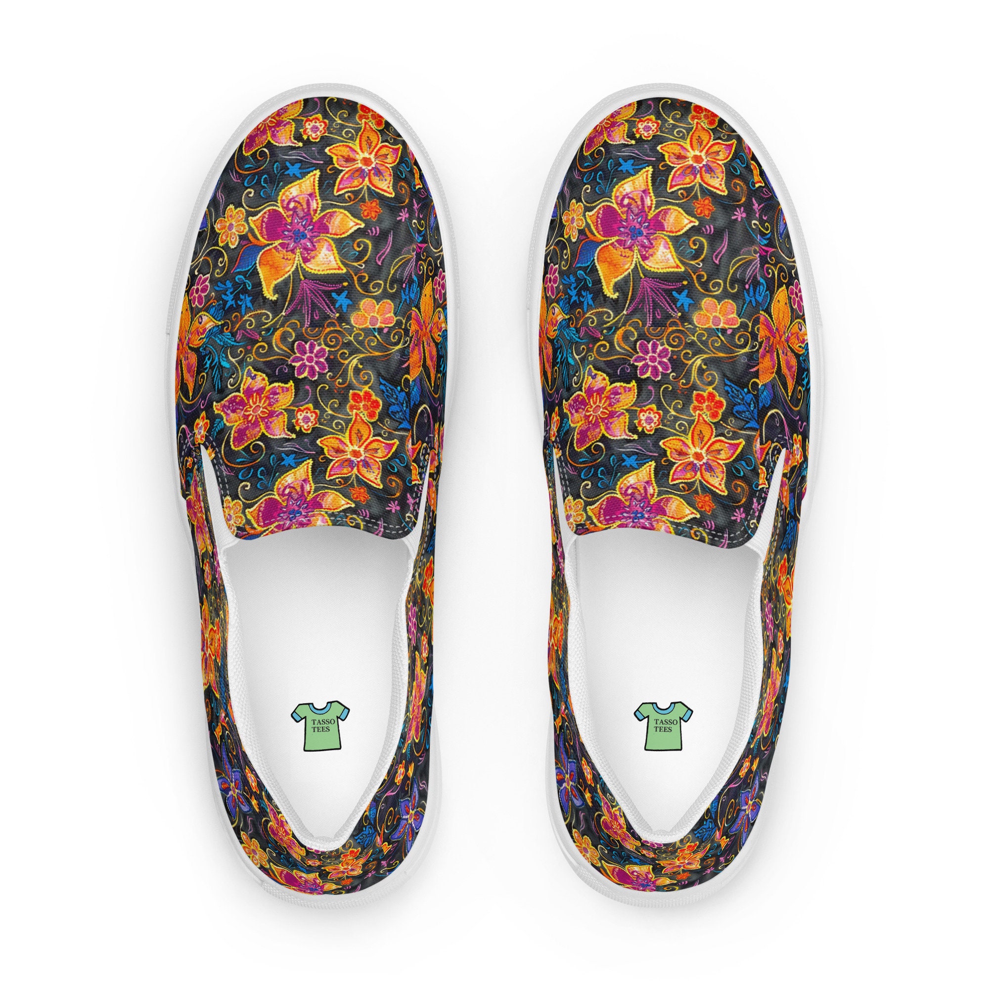 Womens Batik Inspired Print Slip-on Canvas Shoes, Women's Casual Summer ...