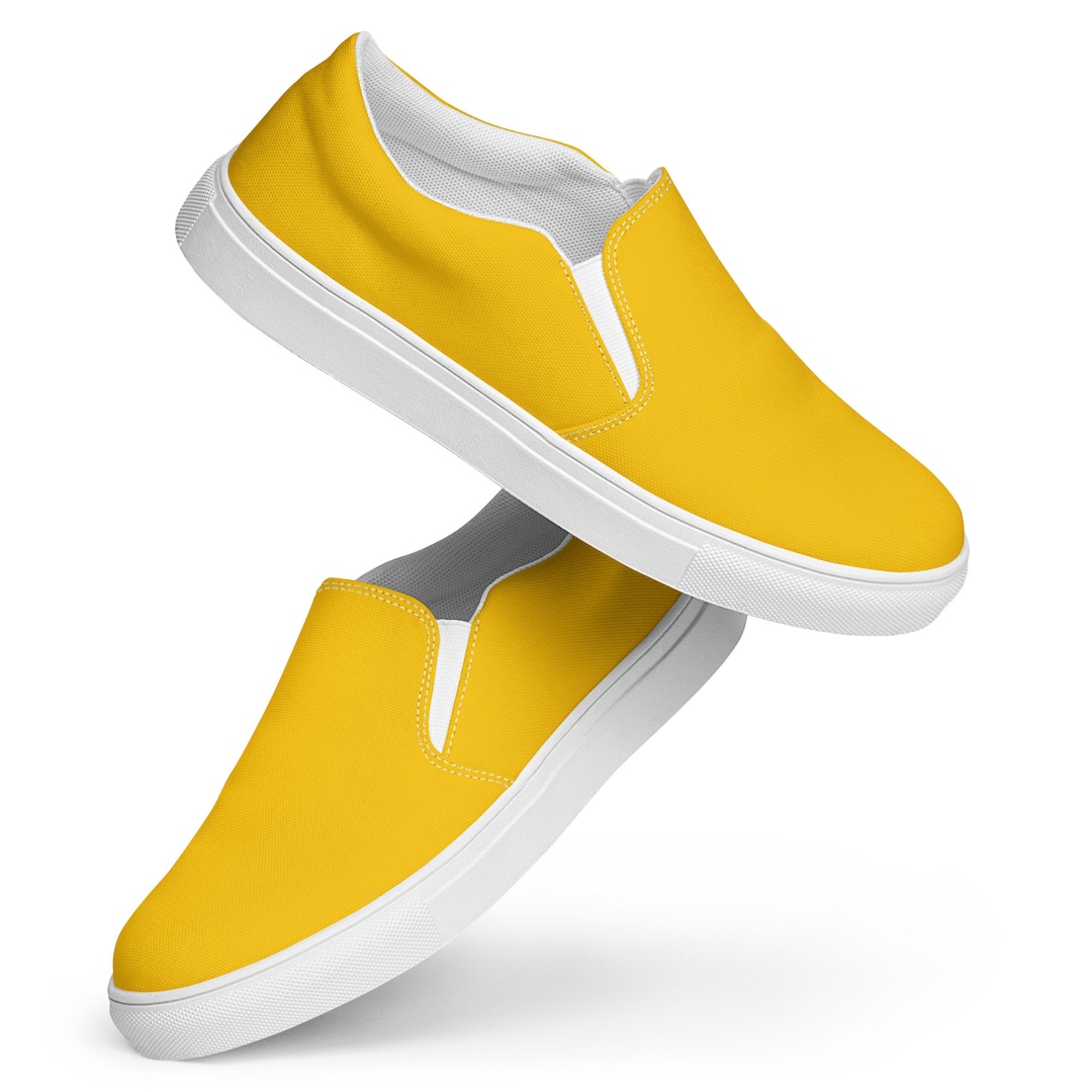 Women’s Yellow Slip-on Canvas Shoes - Etsy