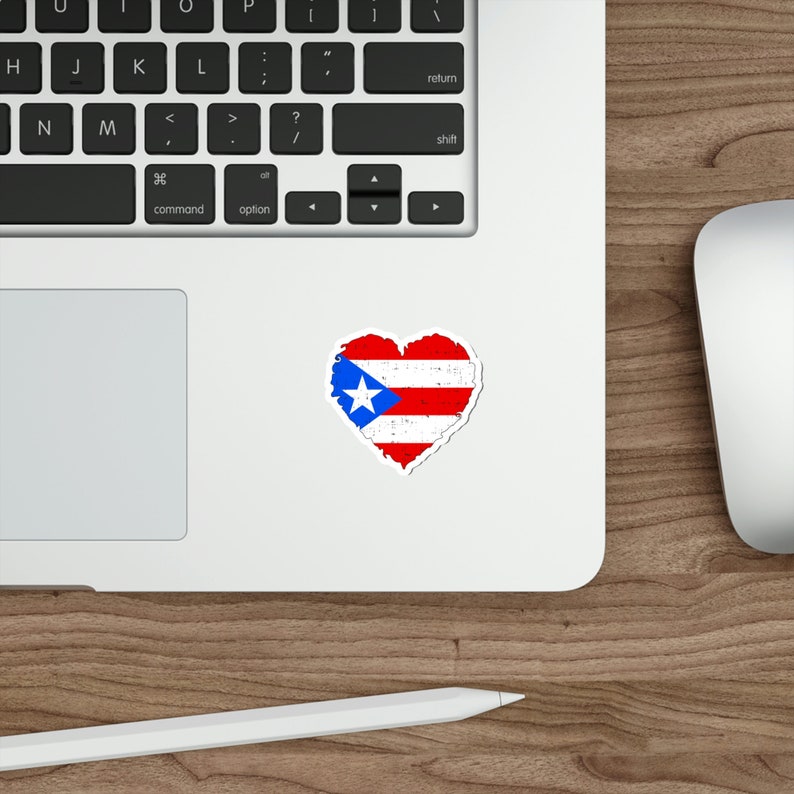 Puerto Rico Heart Shape Flag Die-cut Stickers, I Love Puerto Rico ...