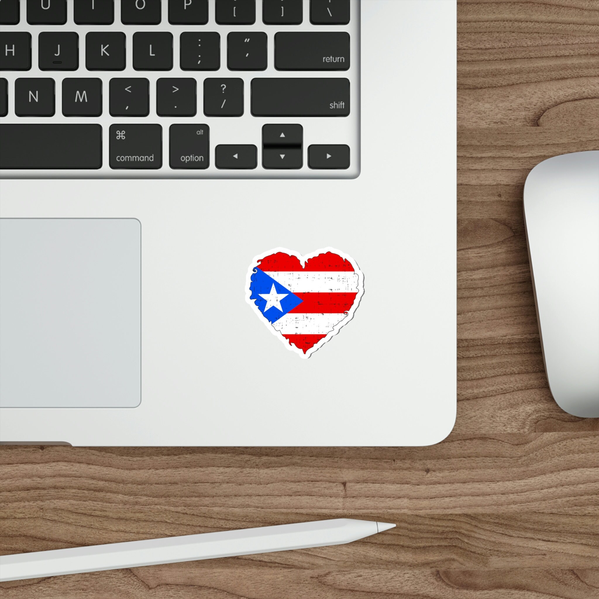 Puerto Rico Heart Shape Flag Die-cut Stickers, I Love Puerto Rico ...