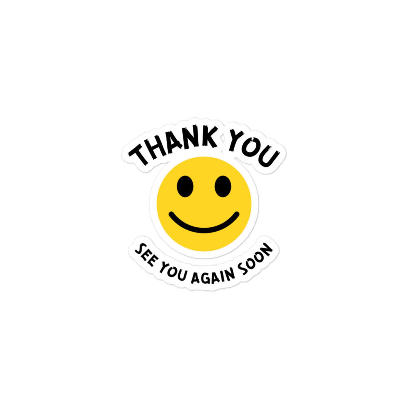Tip Jar Sign Bubble-free Sticker, Smiling Emoji Thank You See You Again ...