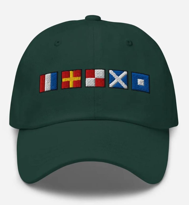 Personalized Nautical Flags Dad Hat, Custom Semaphore Flags Cap ...