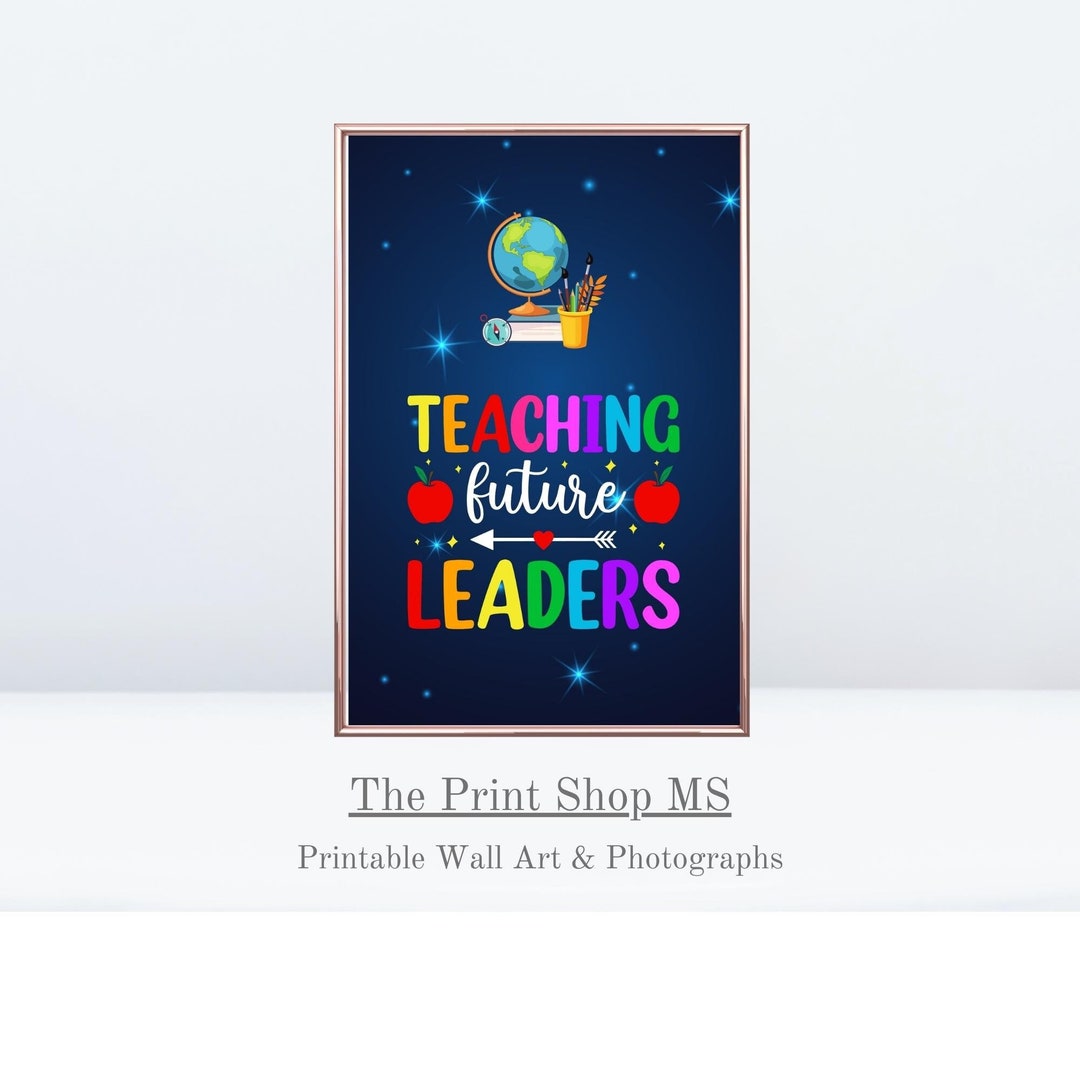 Teacher Printable Wall Art Colorful Classroom Encouraging Home School ...