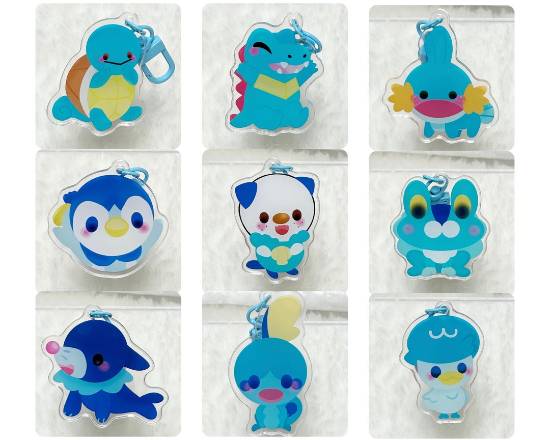 PKMN Water Elemental Keychains | Water Starters | Gen 1 - 9 - Etsy