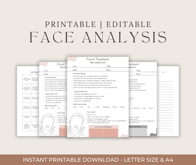 Editable and Printable Skin Analysis Form Template for Theoreticians I ...