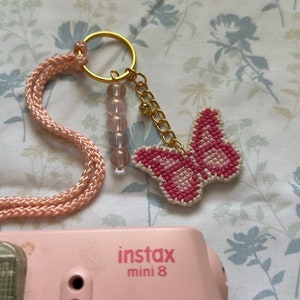 Pink Butterfly Keychain- Cross-stitch Butterfly Keychain - Etsy