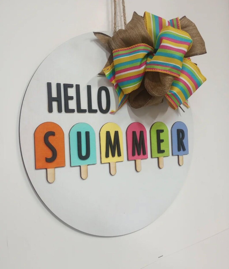 Hello Summer Popsicle Sign - Etsy