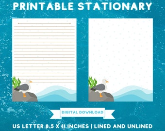 Orca Printable Stationary Digital Download, US Letter Paper 8.5 X 11 ...