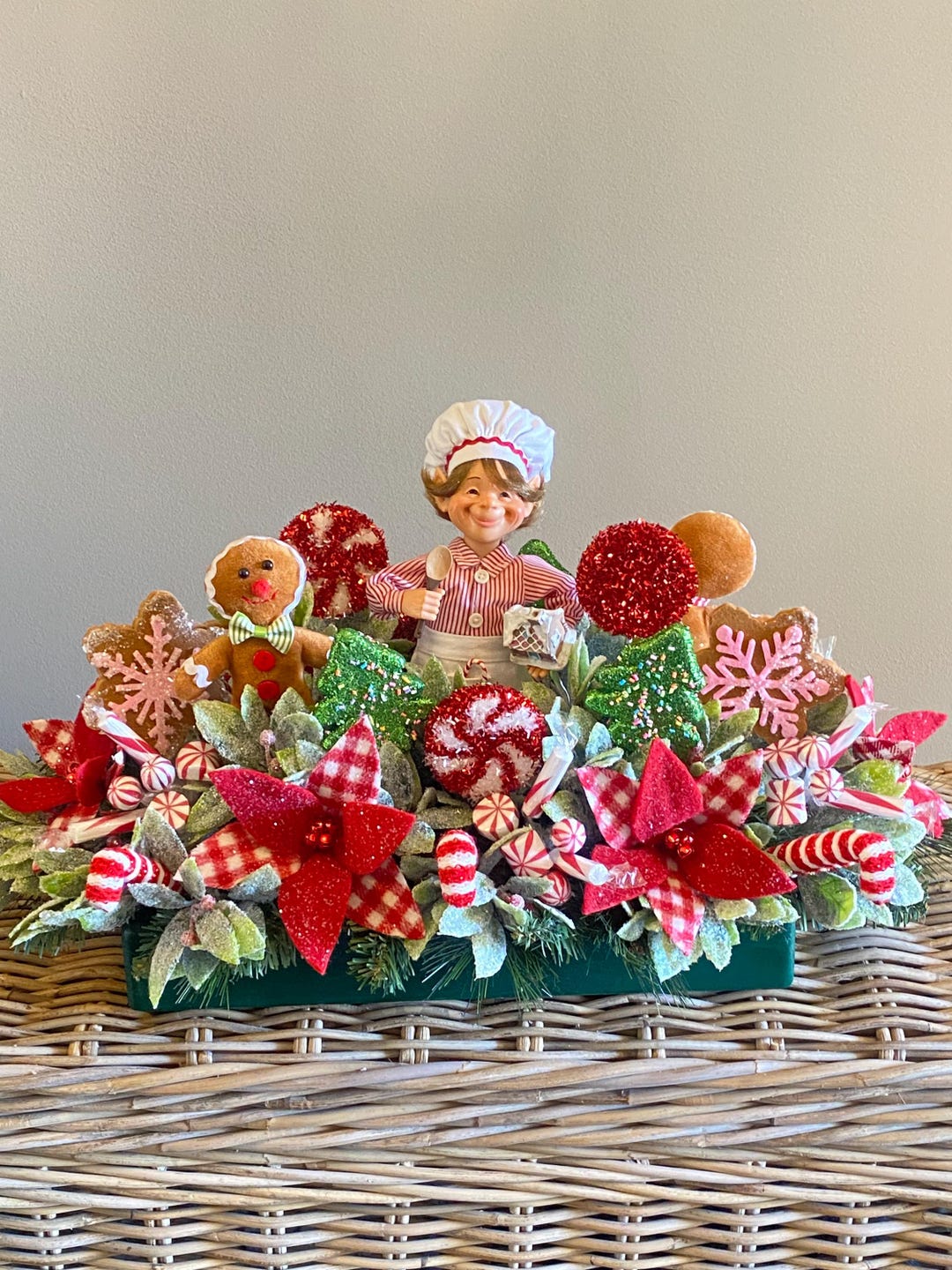 Gingerbread Elf Christmas Centerpiece: Holiday Table Arrangement - Etsy