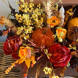 Fall Floral Arrangement in Trunk, Autumn Centerpiece, Pumpkin Floral ...