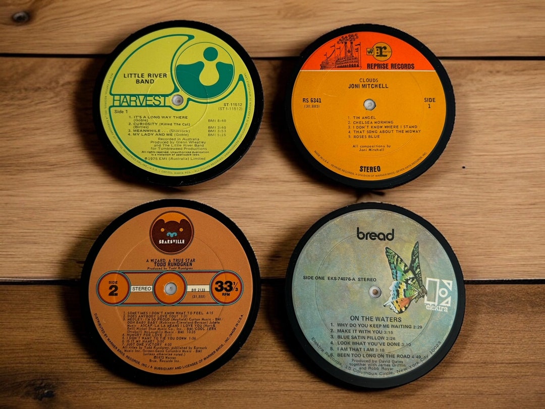 Vinyl Record Drink Coasters set of 4 - Etsy