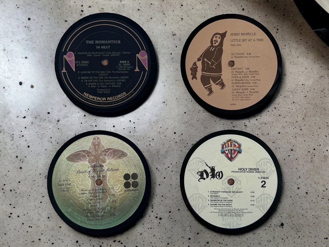 Vinyl Record Drink Coasters (set of 4) - Etsy