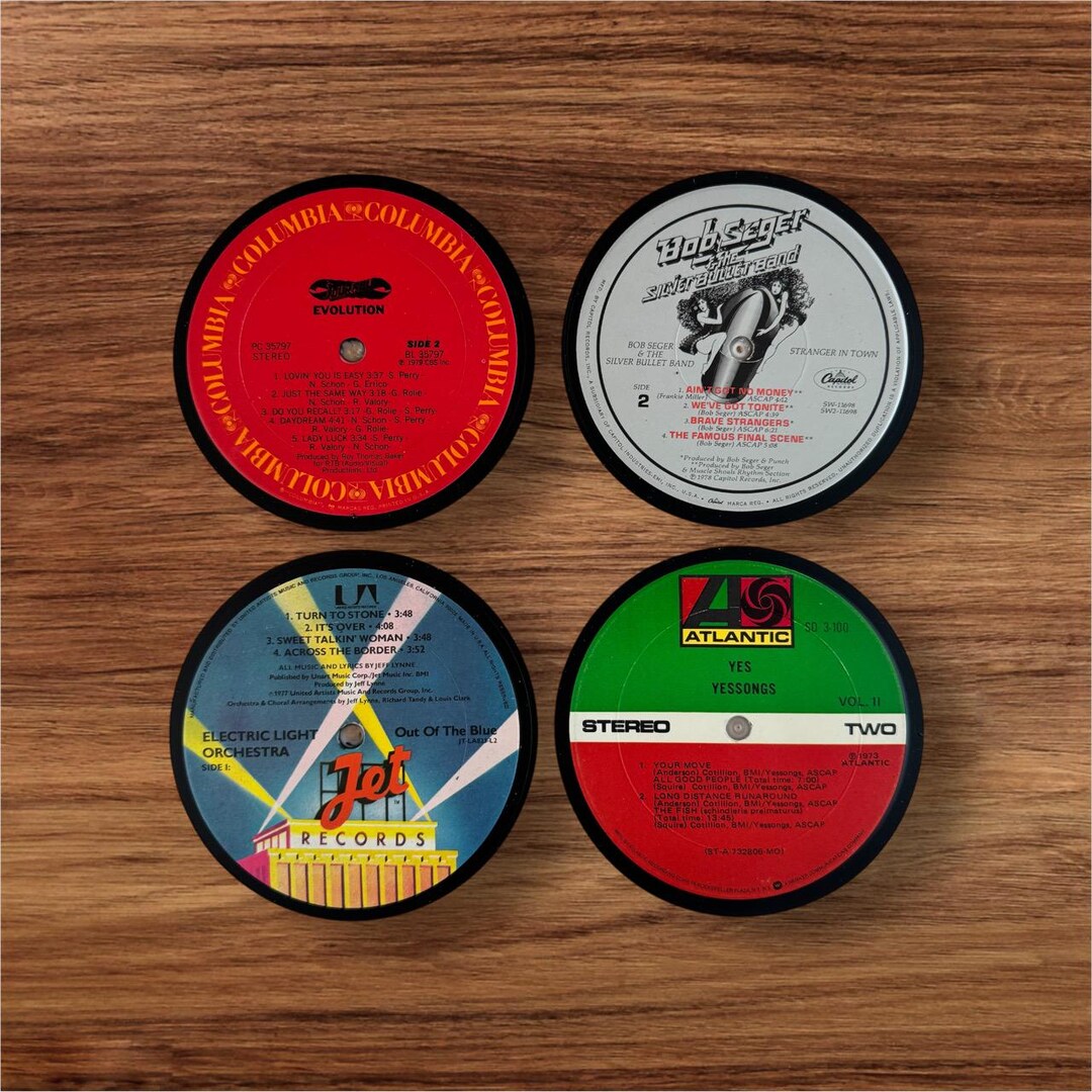 Vinyl Record Drink Coasters (set of 4) - Etsy