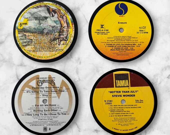 Vinyl Record Drink Coasters (set of 4) - Etsy