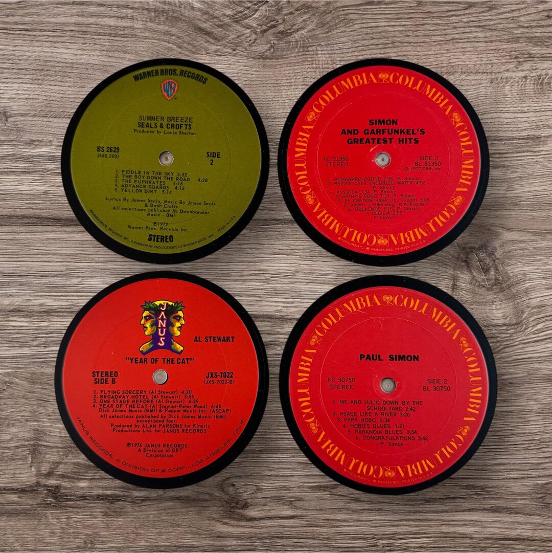 Vinyl Record Drink Coasters (set of 4) - Etsy