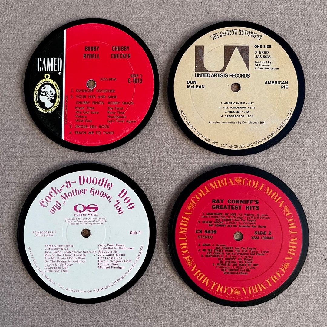 Vinyl Record Drink Coasters (set of 4) - Etsy