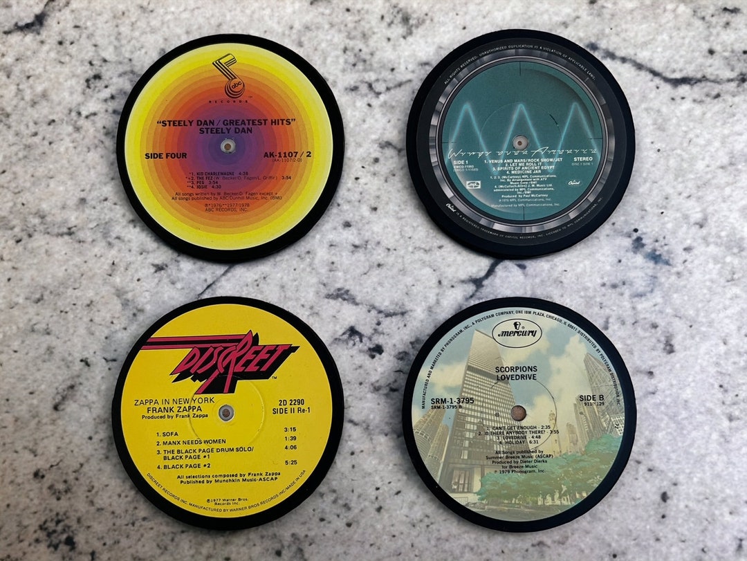 Vinyl Record Drink Coasters set of 4 - Etsy