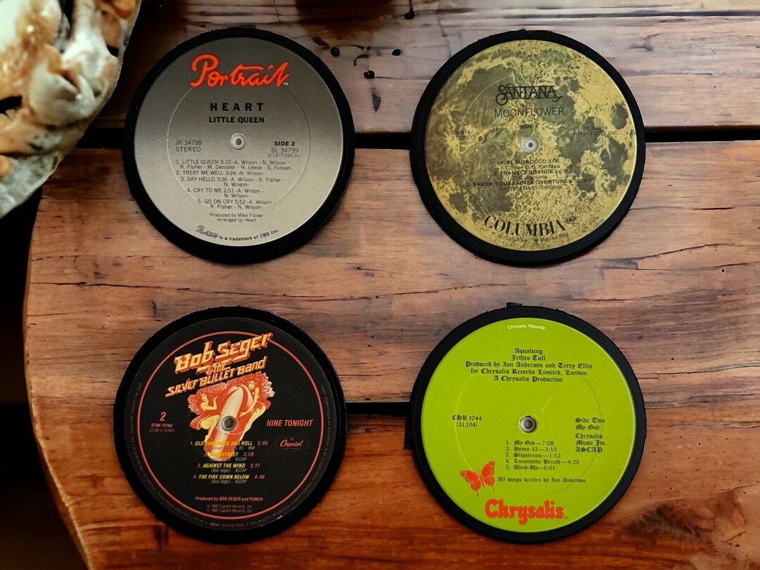 Vinyl Record Drink Coasters set of 4 - Etsy