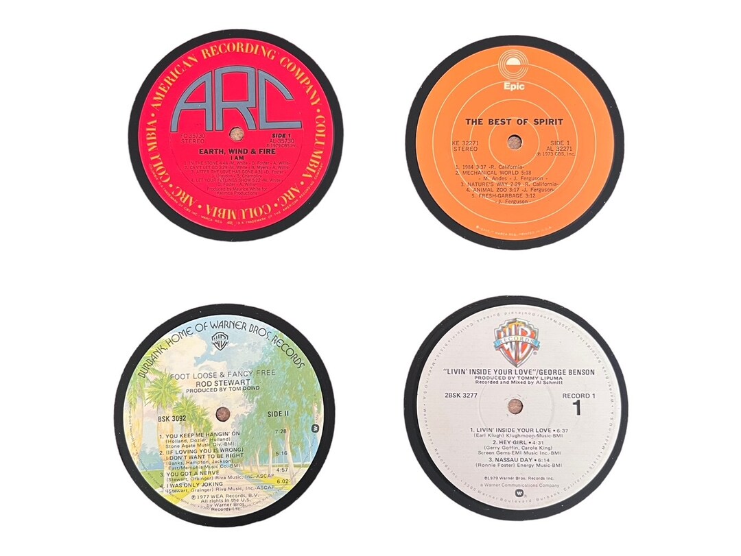 Vinyl Record Drink Coasters (set of 4) - Etsy