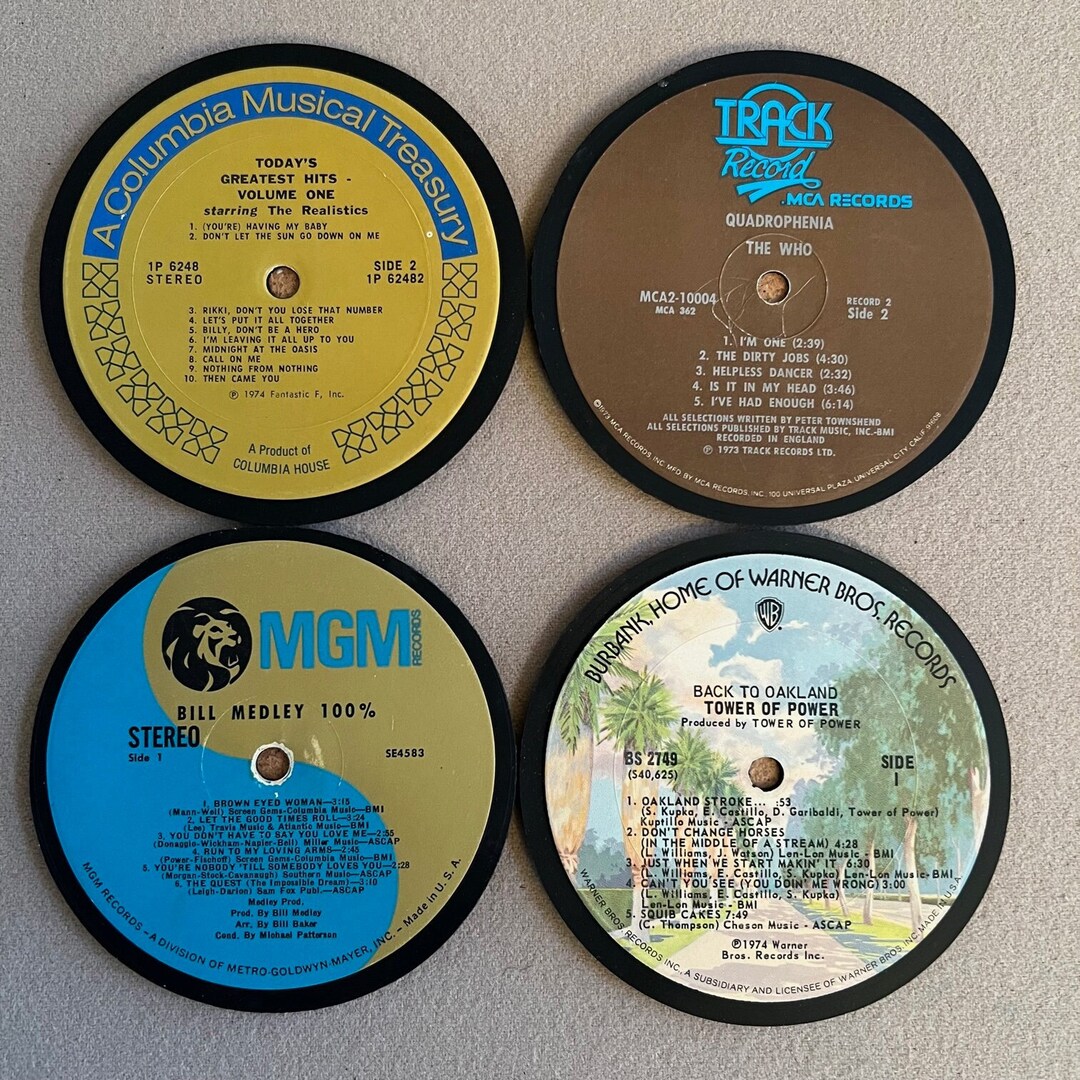 Vinyl Record Drink Coasters (set of 4) - Etsy