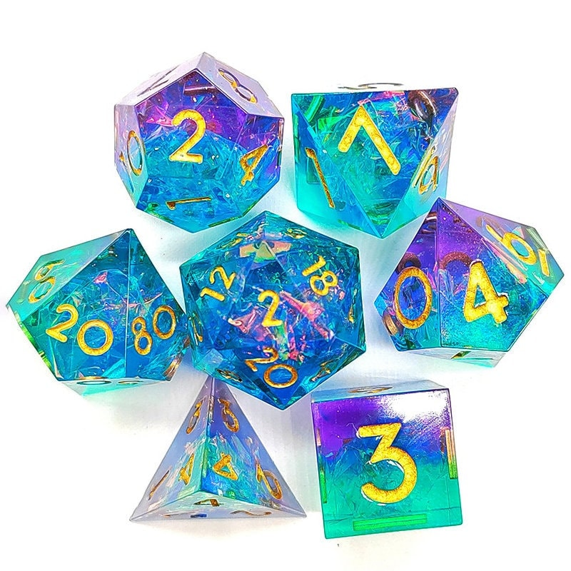 Sharp Edge Dice Set DND Polyhedral Dice Wizard Dice Resin - Etsy