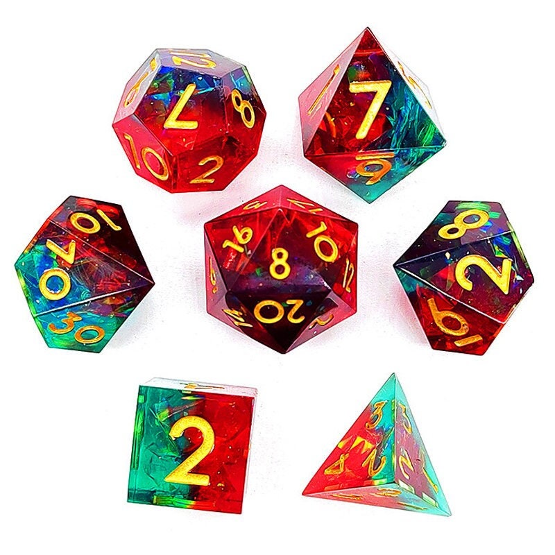 Sharp Edge Dice Set DND Polyhedral Dice Wizard Dice Resin - Etsy