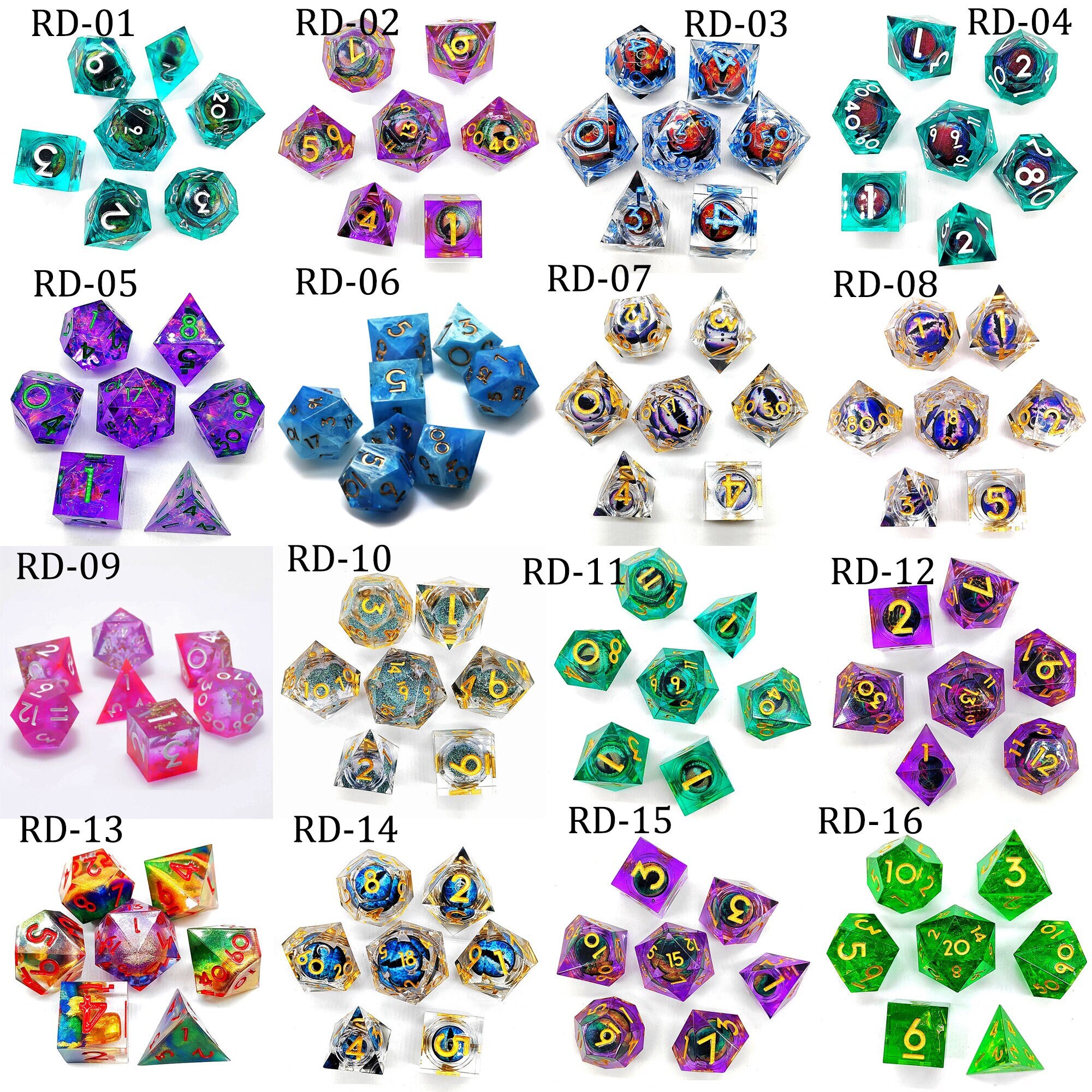 Sharp Edge Dice Set DND Polyhedral Dice Wizard Dice Resin - Etsy