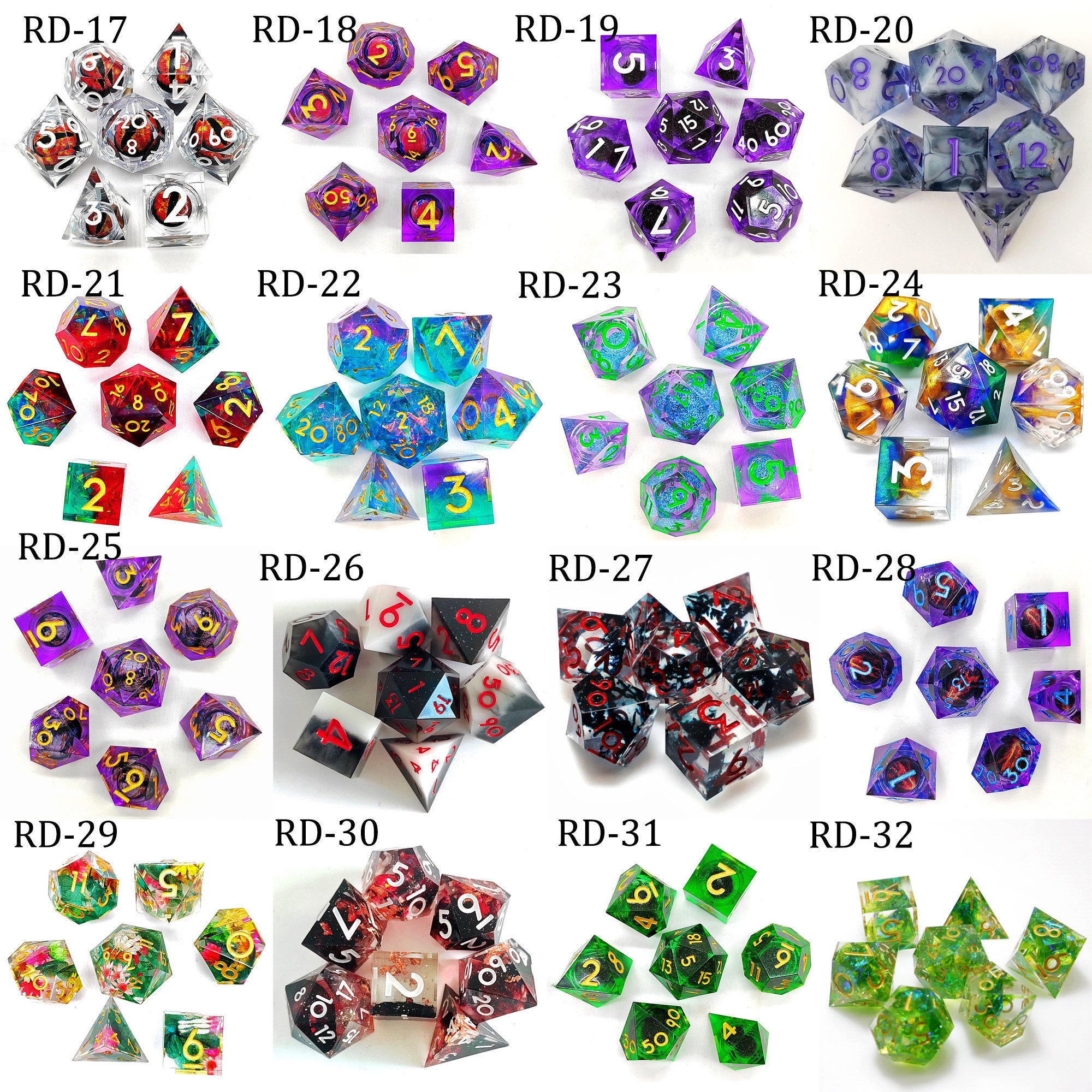 Sharp Edge Dice Set DND Polyhedral Dice Wizard Dice Resin - Etsy