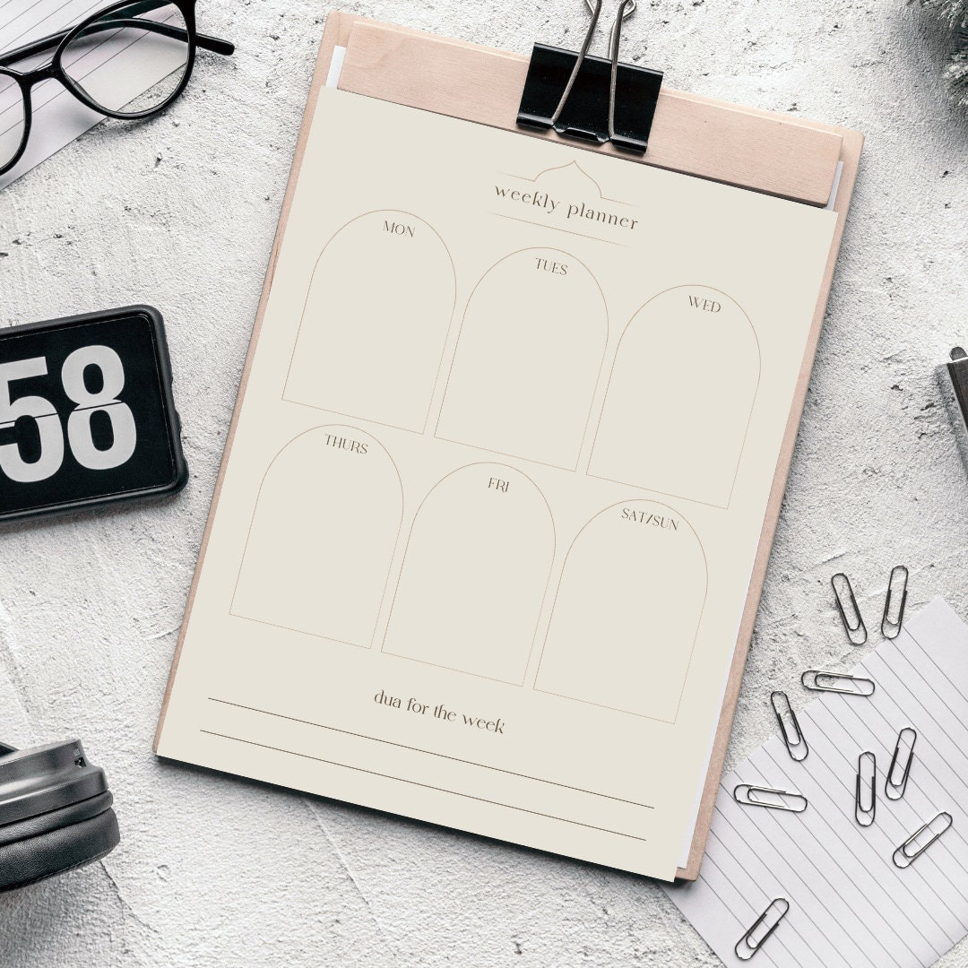 Printable Islamic Weekly Planner Muslim Organizer Gift for - Etsy