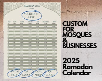 CUSTOM Digital Ramadan Calendar | Ramadan Prayer Times 2025 | 2025 ...