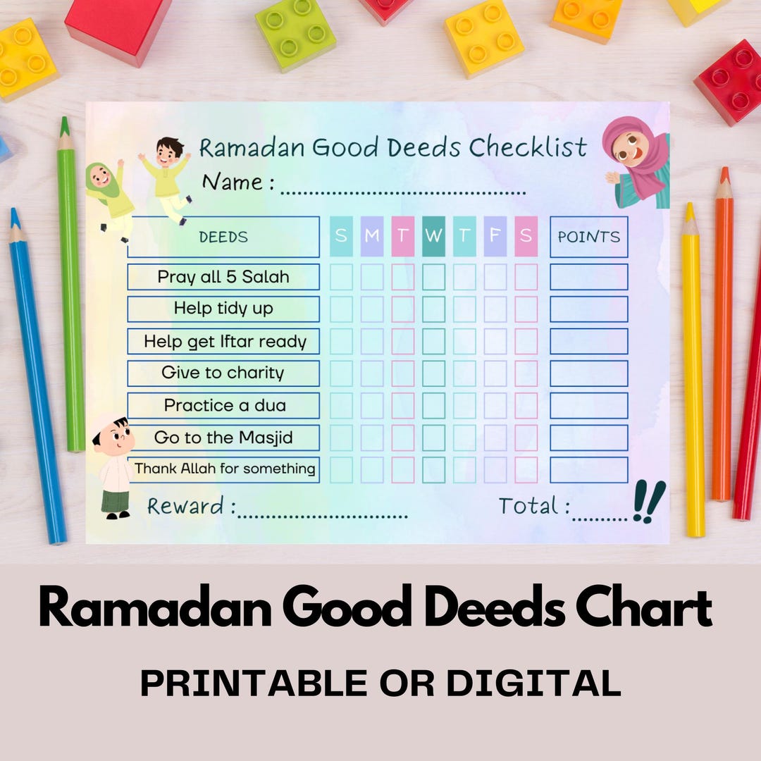Ramadan Good Deeds Chart | Ramadan Poster | Muslim Kids | Ramadan for ...