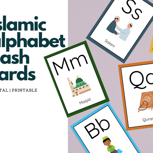 Islamic Alphabet Flash Cards - Etsy