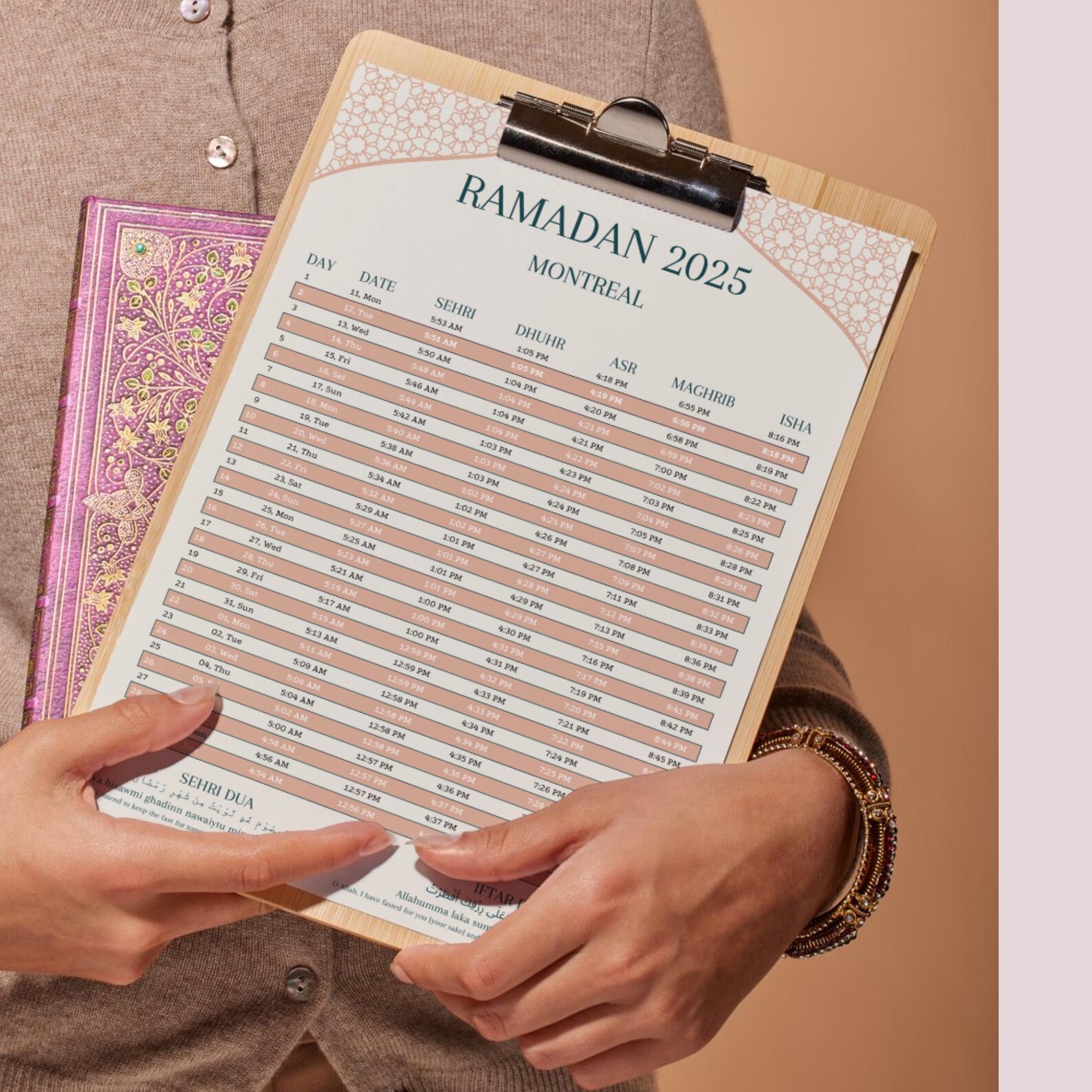 CUSTOM Digital Ramadan Calendar | Ramadan Prayer Times 2025 | 2025 ...
